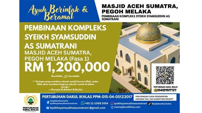 Diaspora Aceh Mulai Bangun Masjid Aceh Sumatra di Pegoh Melaka, Tanah ...