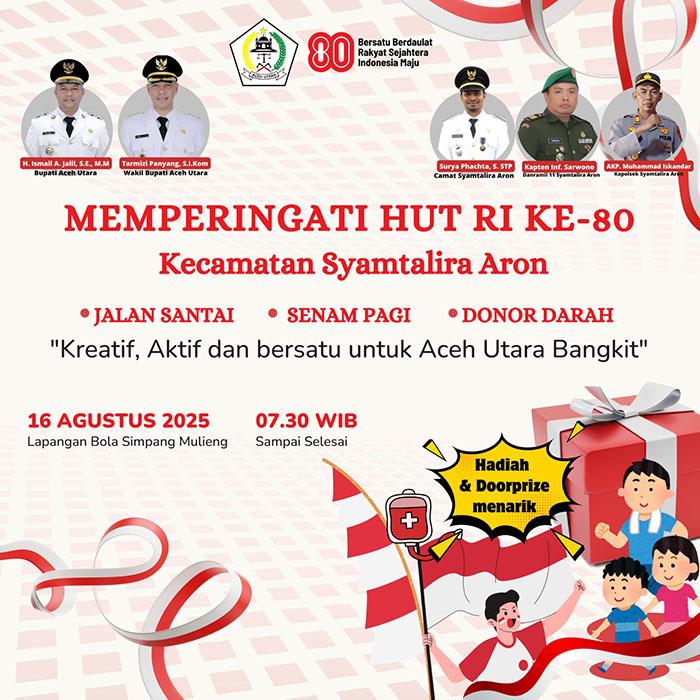 Rapai Pase dan Aneka Lomba Akan Meriahkan HUT RI ke-80 dan 20 Tahun Damai Aceh di Aron ...