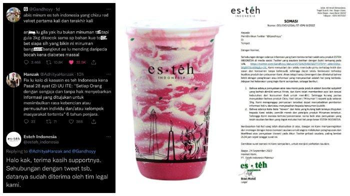 Viral Esteh Indonesia Tuai Kritik setelah Somasi Netizen yang Komplain ...
