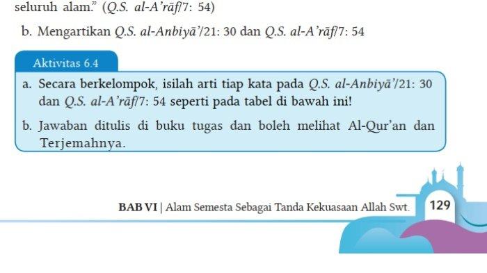 Kunci Jawaban PAI Kelas 7 Halaman 129 130 131 Kurikulum Merdeka, Aktivitas 6.4: Arti Kata ...