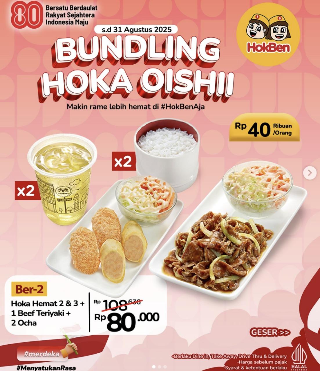 PROMO HokBen 3-31 Agustus 2025, Nikmati Hoka Hemat 2 dan 3 + Beef ...