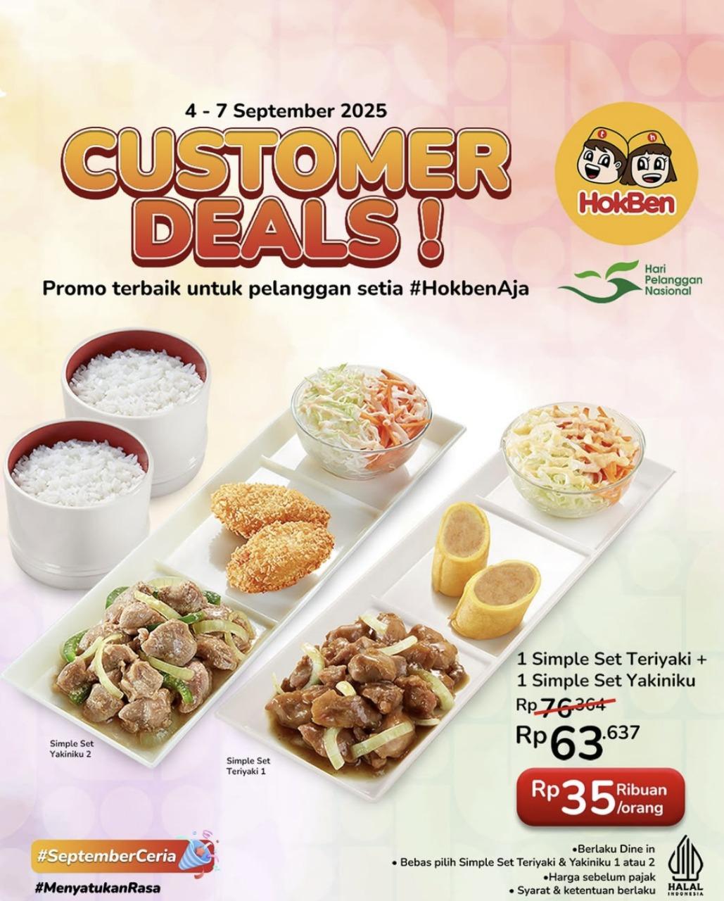 SPESIAL! Promo HokBen Besok 7 September 2025, Nikmati 1 Simple Set ...
