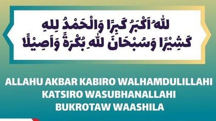 Bacaan allahu akbar kabiro walhamdulillahi katsiro wa subhanallah Arab ...