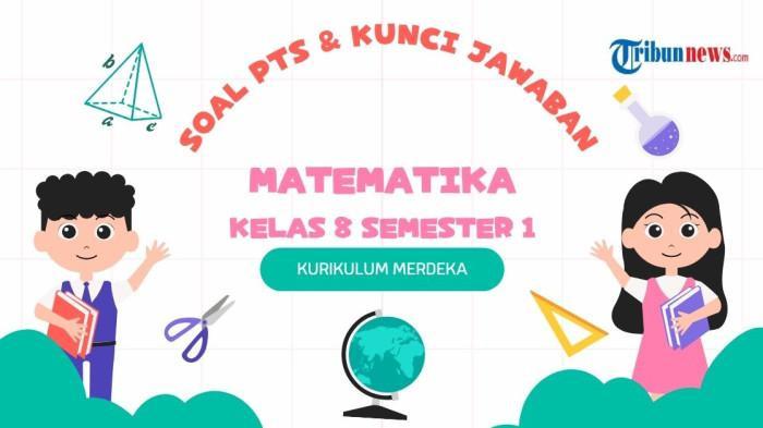 Soal dan Kunci Jawaban PTS Matematika Kelas 8 Semester 1 Kurikulum Merdeka: 20 Pilihan Ganda ...