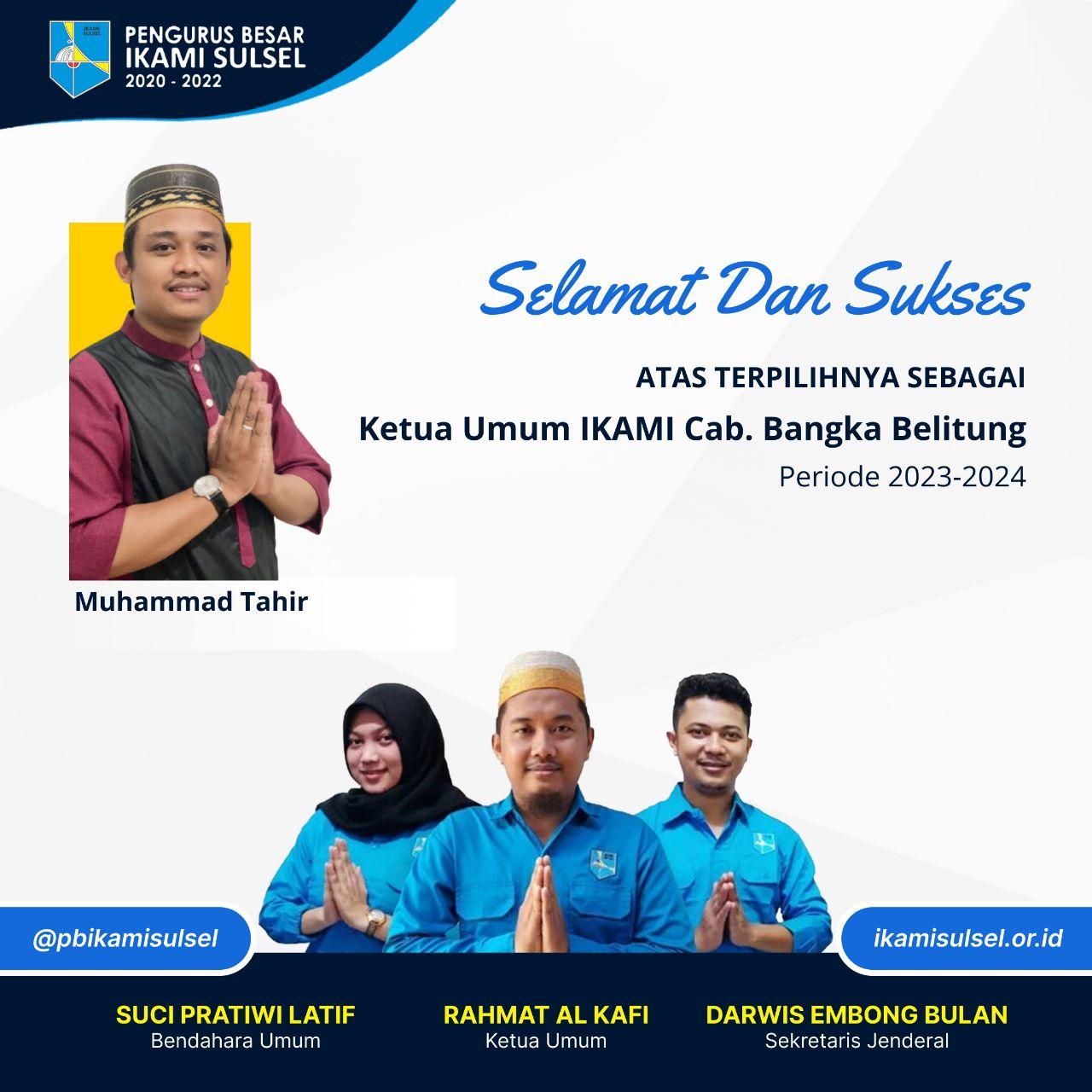 Muhammad Tahir Terpilih sebagai Ketua Umum IKAMI Sulsel Cabang Bangka ...