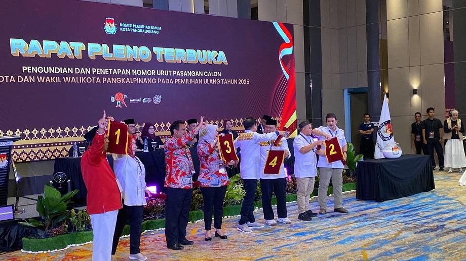 BREAKING NEWS: Hasil Pengundian Nomor Urut Empat Paslon Pilkada Ulang 2025 Kota Pangkalpinang ...