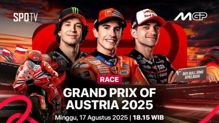 Jam Tayang Balapan MotoGP Austria 2025 Gratis Siaran Langsung Trans7 Malam Hari Ini, Marquez ...