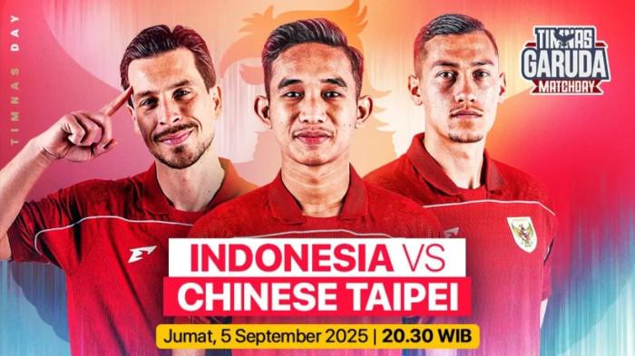 Live Gratis Indosiar, Link Streaming TV Online Timnas Indonesia vs China Taipei Main Jam 20.30 ...