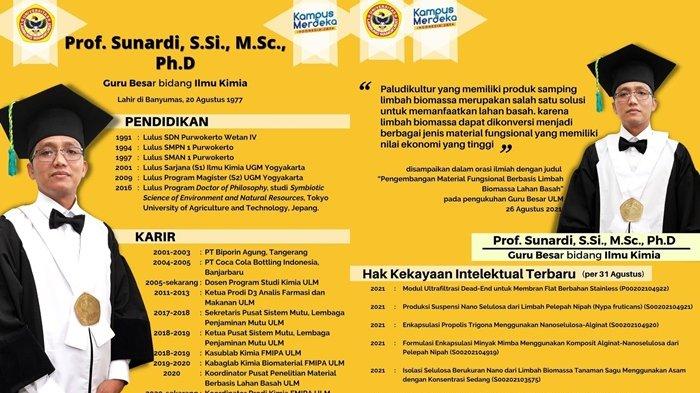 Kalselpedia : Profil Singkat Prof Sunardi Guru Besar Bidang Ilmu Kimia ...