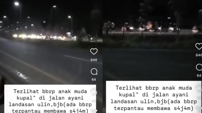 Aksi Puluhan Remaja Konvoi Pakai Sajam di Jalan Baru Bandara Banjarbaru, Seolah Tantang Warga ...