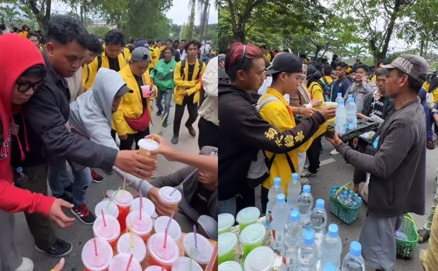 Tuai Pujian, Aksi Borong Dagangan Kaki Lima Kala Demo di DPRD Kalsel ...