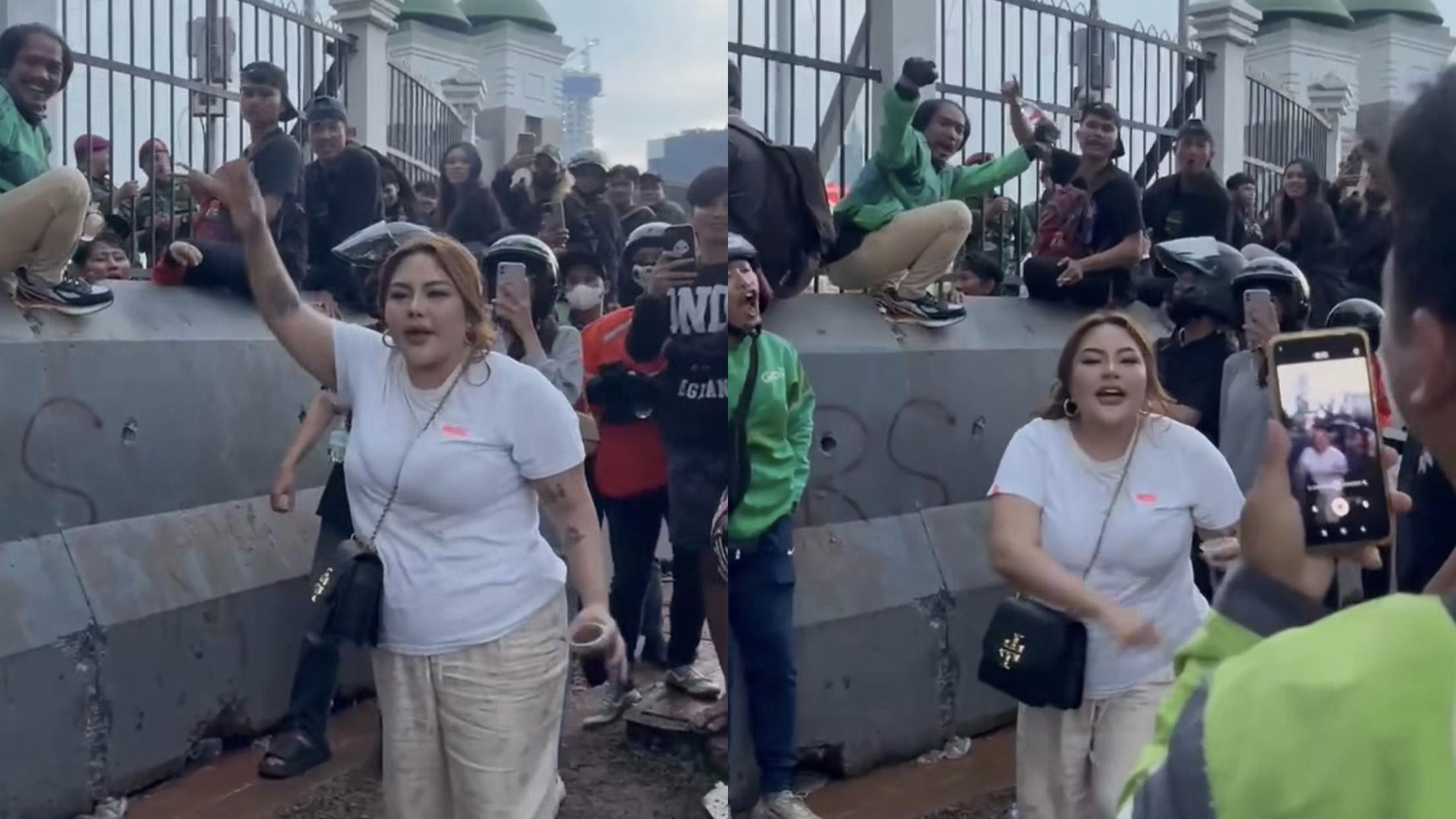 Kemunculan Lisa Mariana di Tengah Massa Demo DPR RI, Kasus Ridwan Kamil ...