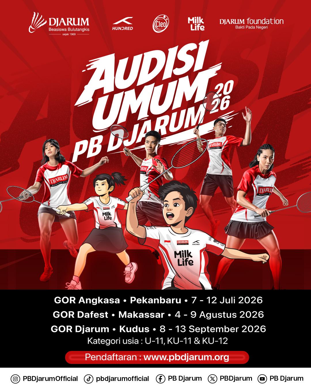 Perburuan Talenta Bulutangkis Makin Luas, Audisi Umum PB Djarum 2026 ...