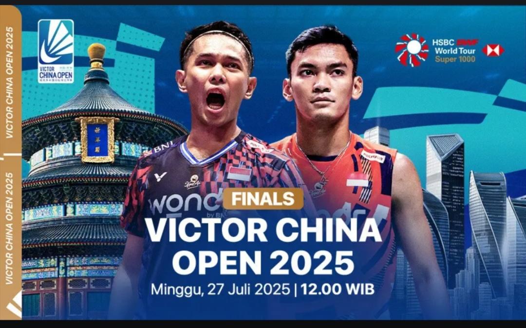 Jam Tayang Final Badminton China Open 2025 Siaran Streaming TV Online Hari Ini, Live Gratis TVRI ...