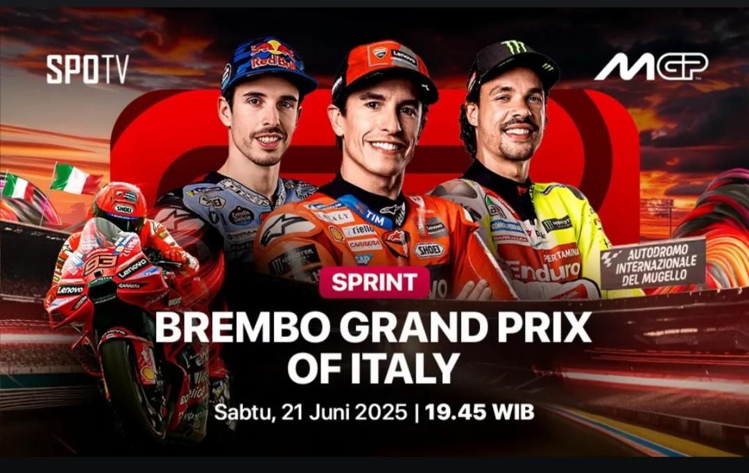 Gratis TV Trans7! Link Live dan Cara Streaming MotoGP Italia 2025 di Race Hari Ini 19.00 WIB ...