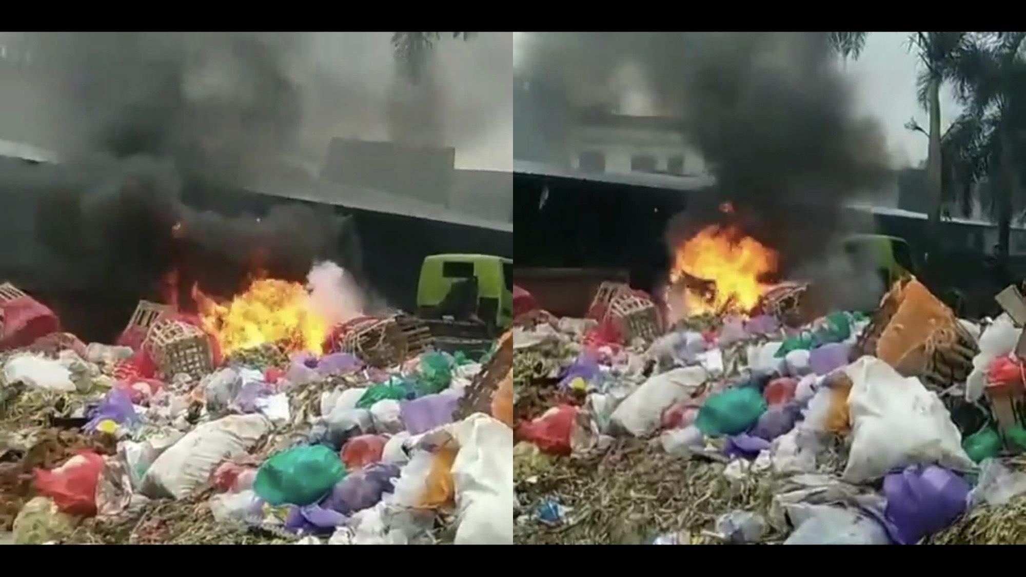 TPA Disegel, Viral Video Pembakaran Sampah di Pasar Antasari ...