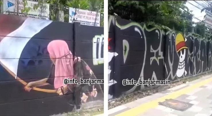 Jelang Demo, Viral Mural Sosok Bu Anna dan Bajak Laut One Piece di ...