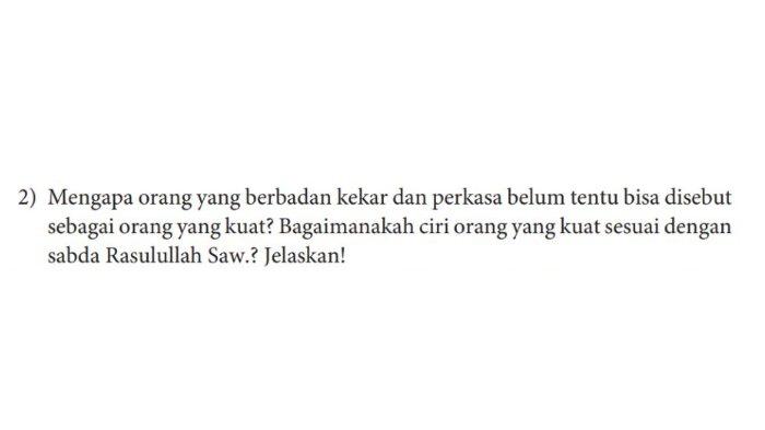 KUNCI JAWABAN PAI Kelas 10 Kurikulum Merdeka, Ciri Orang yang Kuat ...