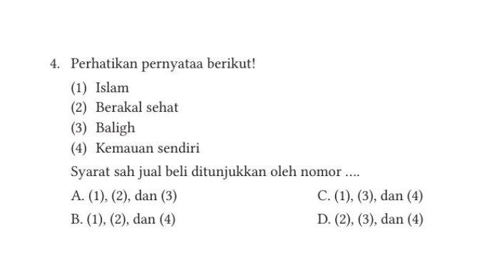 Kunci Jawaban PAI Kelas 8 Kurikulum Merdeka Hal 244, Syarat Sah Jual Beli Ditunjukkan oleh Nomor ...
