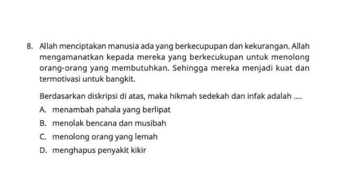 Kunci Jawaban PAI Kelas 5 SD Halaman 104, Maka Hikmah Sedekah dan Infak ...