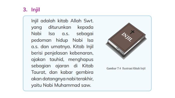 Kunci Jawaban PAI Kelas 3 SD Kurikulum Merdeka, Nabi Penerima Kitab ...