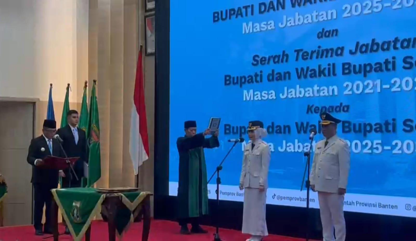BREAKING NEWS! Bupati dan Wakil Bupati Serang Ratu Zakiyah-Najib Hamas Resmi Dilantik ...