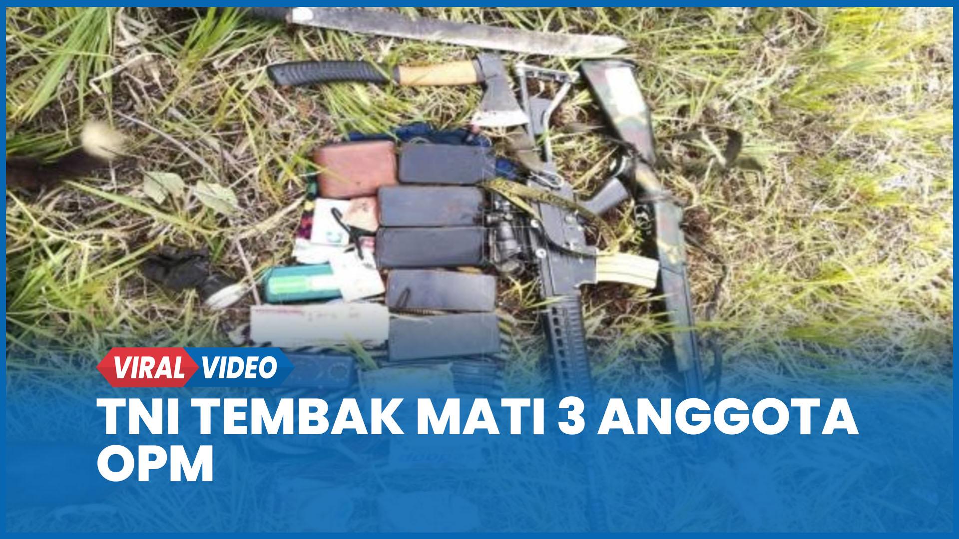 TNI Tembak Mati 3 Anggota OPM di Puncak Papua, Senpi-Amunisi Diamankan ...