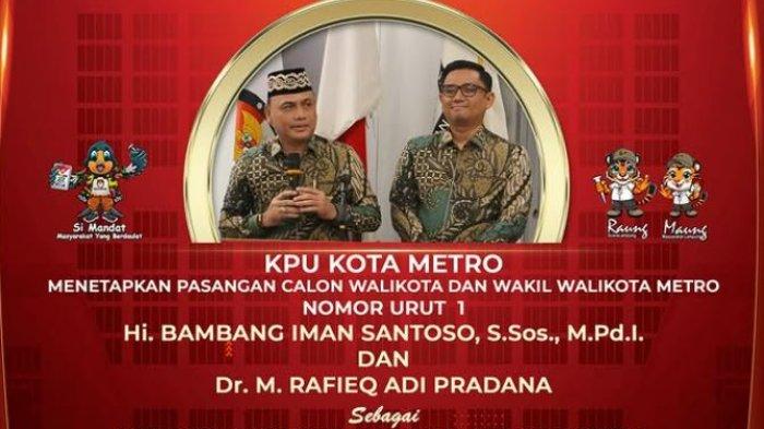 Visi Misi Bambang Santoso - M Rafieq Adi Pradana Dilantik Jadi Wali Kota Metro pada 20 Februari ...