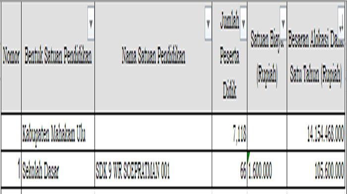 Daftar SD Swasta di Mahakam Ulu yang menerima Dana BOS 2025 Diatas ...