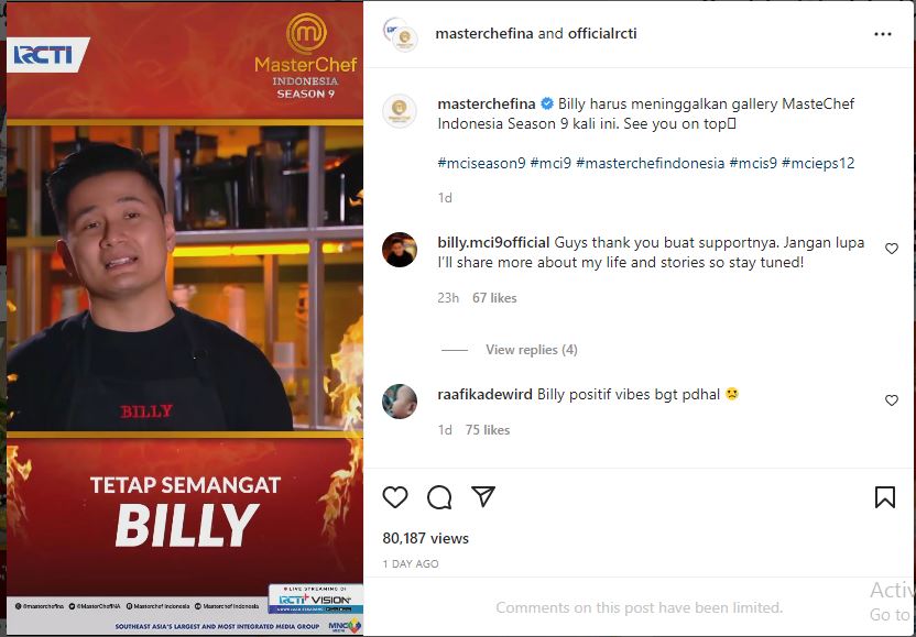 Billy Pulang dari Masterchef Indonesia 9, Gugur saat Tantangan Pumpkin ...