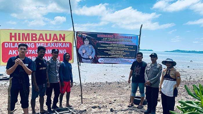 Polres Belitung Pantau Secara Berkala Kawasan Pantai Munsang Usai Penertiban Tambang Timah ...