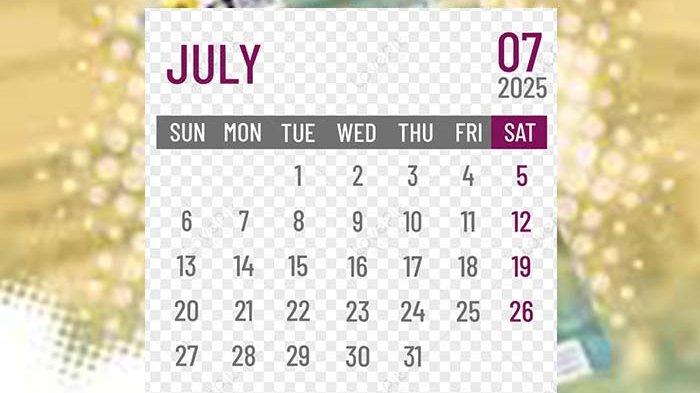 Kalender Juli 2025 Lengkap dengan Tanggal Merah dan Hari Besar, Hari ...