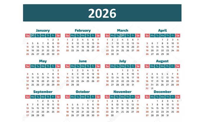 Kalender 2026 Lengkap dengan Tanggal Merah, Libur Tahun Baru Imlek 2026 ...