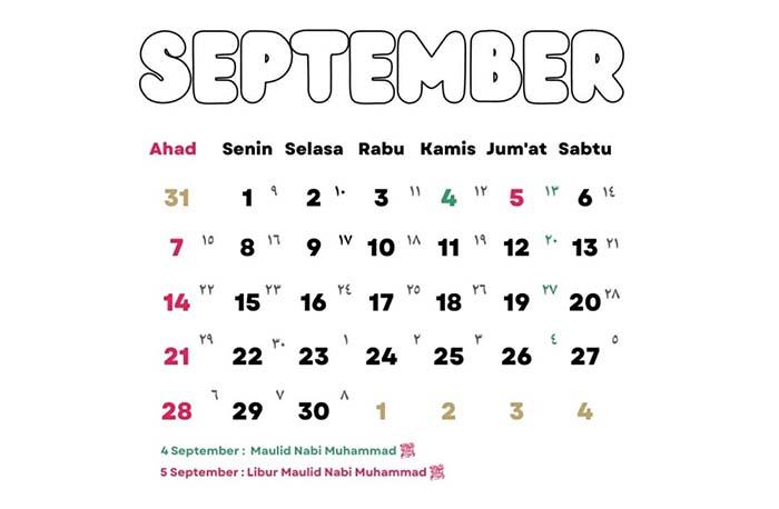 Kalender September 2025 Lengkap dengan Tanggal Merah dan Jadwal Libur ...