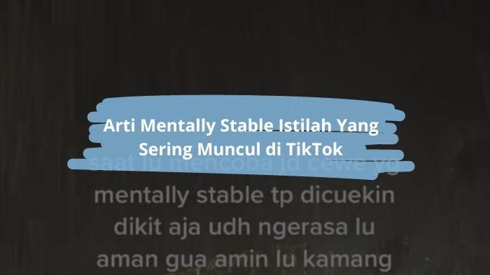 Arti Mentally Stable, Istilah Bahasa Gaul di Caption TikTok, Nyatakan ...