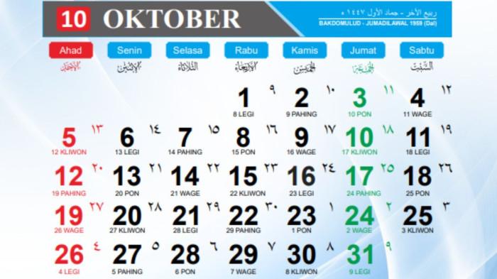 Kalender Oktober 2025: Kosong dari Long Weekend, Cek Kalender Kemenag ...