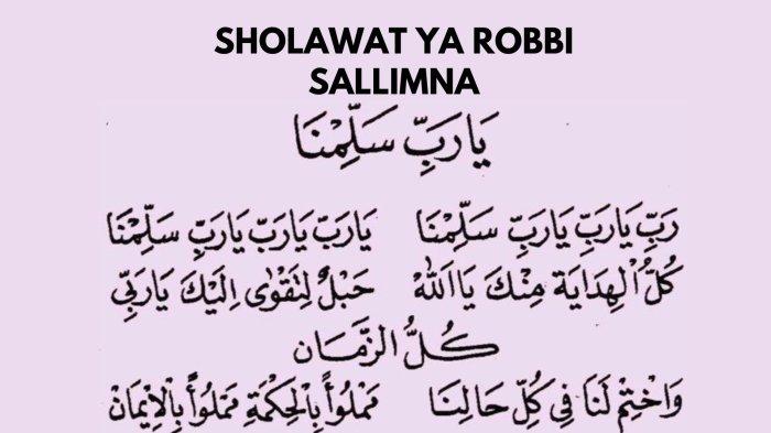 Sholawat Ya Robbi Sallimna : Lirik, Arti, Bacaan Arab dan Latin Serta ...
