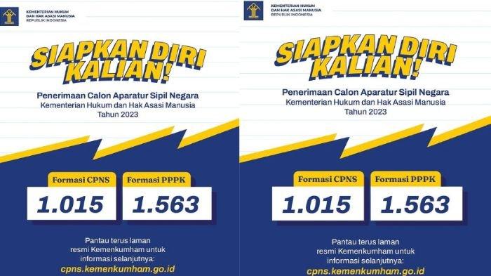 Kemenkumham RI Resmi Buka 2.578 Formasi CPNS/PPPK 2023, Cek Persyaratannya di Sini ...