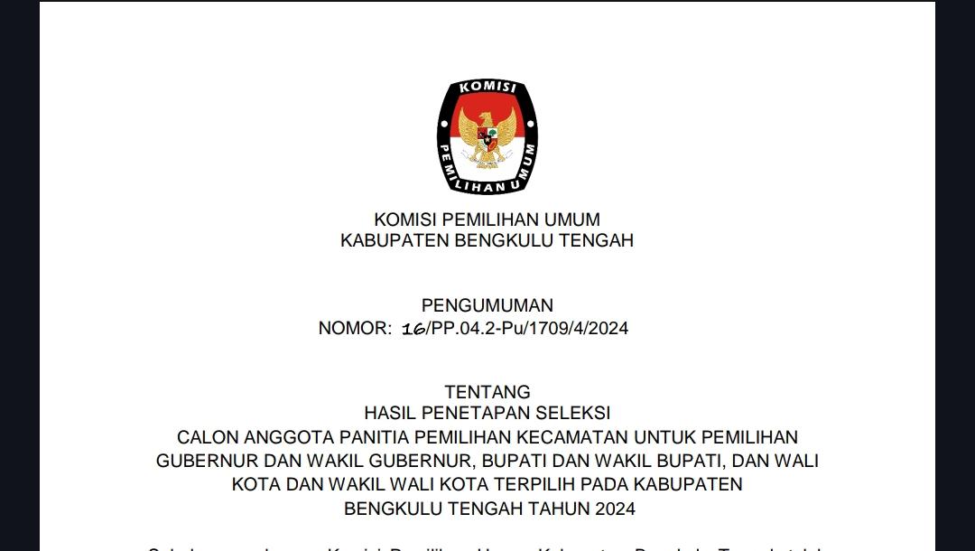 Daftar 55 Peserta PPK Terpilih Bengkulu Tengah, Lengkap Setiap Kecamatan - Tribunbengkulu.com