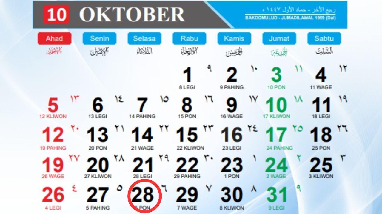 Cek Kalender 2025: Penanggalan Jawa, Selasa Pon 28 Oktober 2025, Neptu ...