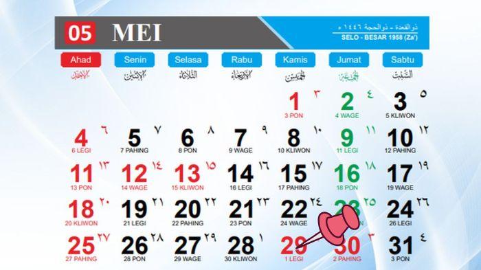 29 dan 30 Mei 2025 Tanggal Merah Hari Libur Apa? Cek Kalender Bulan Ini ...