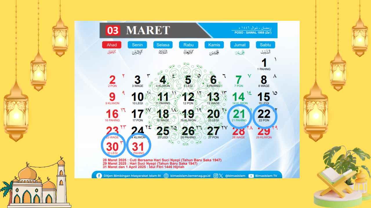 Kalender Maret 2025: Jadwal Libur Long Weekend Bulan Maret, Persiapan ...