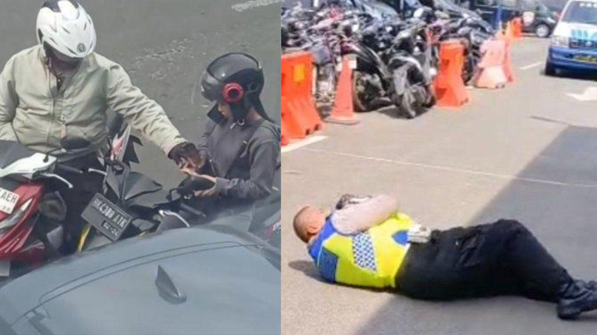 Momen Aiptu Rudi Palak Pengendara Rp100 Ribu, Berakhir Guling-guling di ...