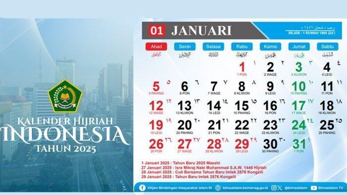 Hitung Mundur Menuju Tahun Baru Lengkap dengan Kalender 2025 Beserta Penanggalan Hijriyah ...