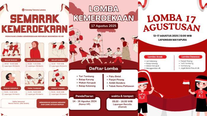 30 Macam Pamflet Lomba 17 Agustus Desain Menarik dan Modern Bisa Edit Sendiri, Tinggal Download ...