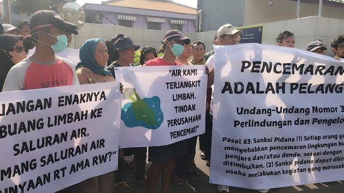 Demo Pencemaran Limbah Pabrik, Ini 3 Tuntutan Warga Sukmajaya Depok - Tribunnewsdepok.com