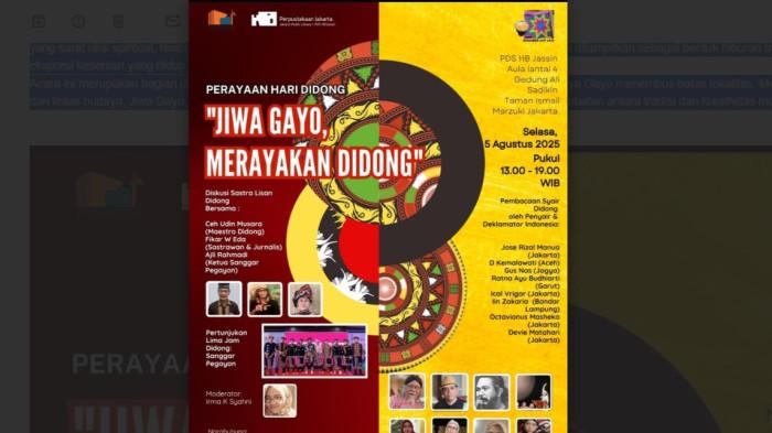 Penyair dan Deklamator Indonesia Rayakan Hari Didong di PDS HB Jassin ...