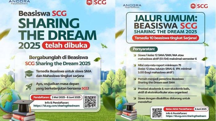 Dibuka Lagi Pendaftaran Beasiswa SCG 2025 Bagi Siswa SMA Sederajat dan Mahasiswa Aktif - Tribun ...