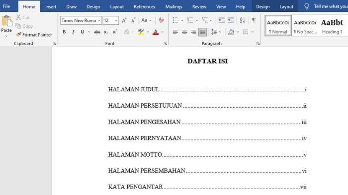 Cara Membuat Daftar Isi Otomatis di Microsoft Word dengan Fitur References, Bisa Update Halaman ...