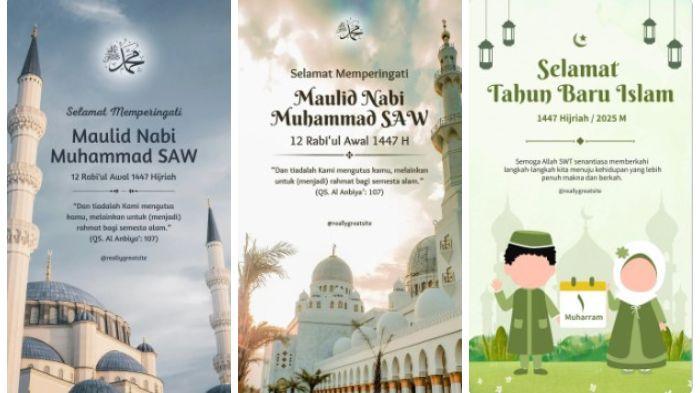 30 Poster Maulid Nabi 2025 12 Rabiul Awal 1447 H Desain Menarik, Cocok Jadi Ucapan di Medsos ...